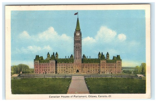 Vintage Canadian Houses of Parliament Ottawa Lithograph Postcard 1940 ...