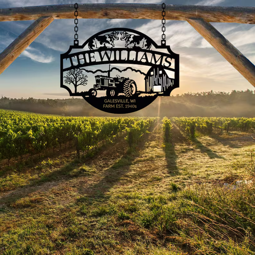 Custom Metal Farm Name Sign, Personalized Large Ranch Sign, Farmville ...