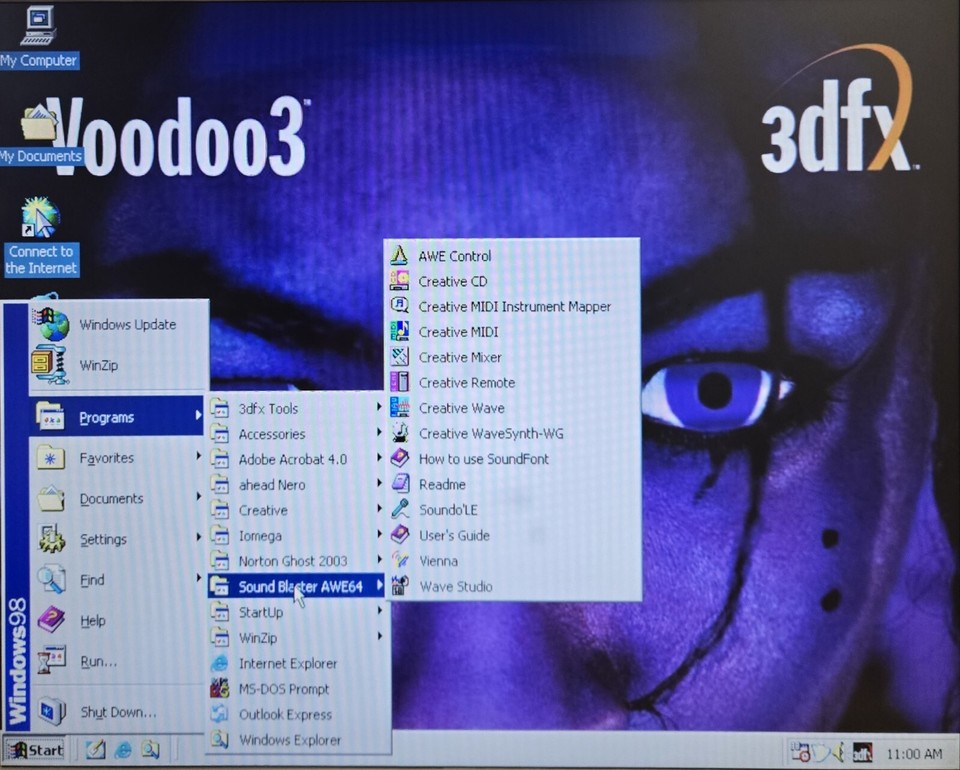 Windows 98 95 Retro Gaming PC 3DFX Voodoo AWE64 3.5 5.25 Floppy CDRW 100MB Zip | eBay