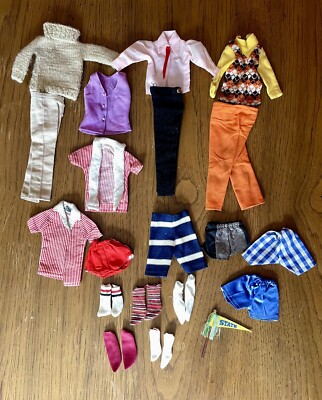 Vintage Barbie KEN Doll Clothing Mattel & Clone Pants, Tops, Shorts ...