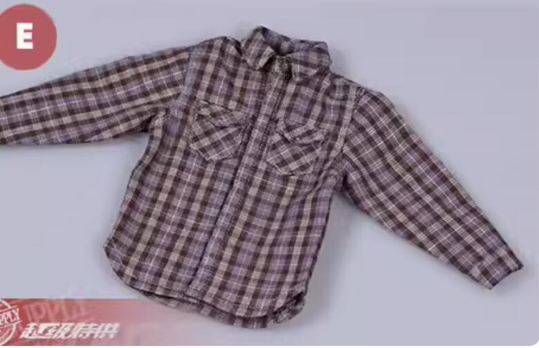 Oversize 1/6 plaid shirt for 12" figure strong body Phicen worldbox ...
