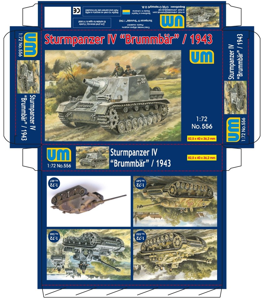 Unimodel 556 1:72 Sturmpanzer IV "Brummbar" / German tank 1943 UM 556 ...