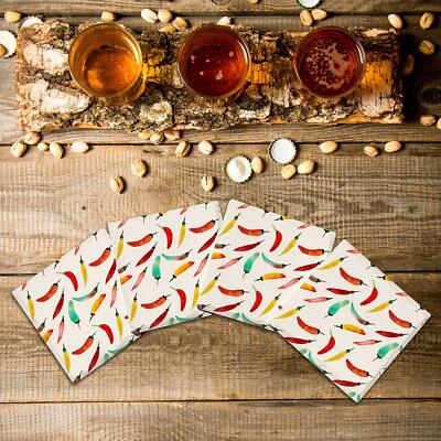 Chili Pepper Pattern |Drink Coaster Set | eBay