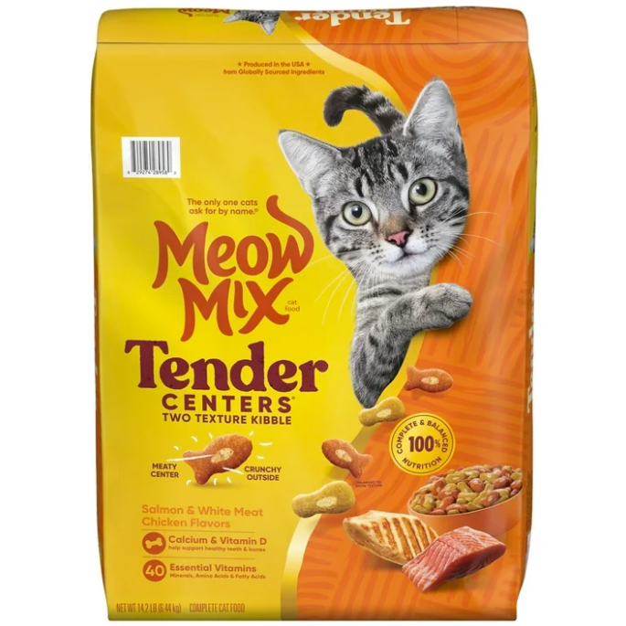 (2 pack) Meow Mix Tender Centers Salmon & White Meat Chicken Flavors ...