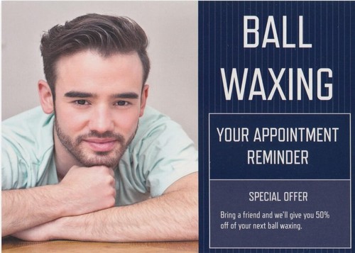 Ball Waxing Appointment Reminder Prank Postcard - Sent Anonymously To ...