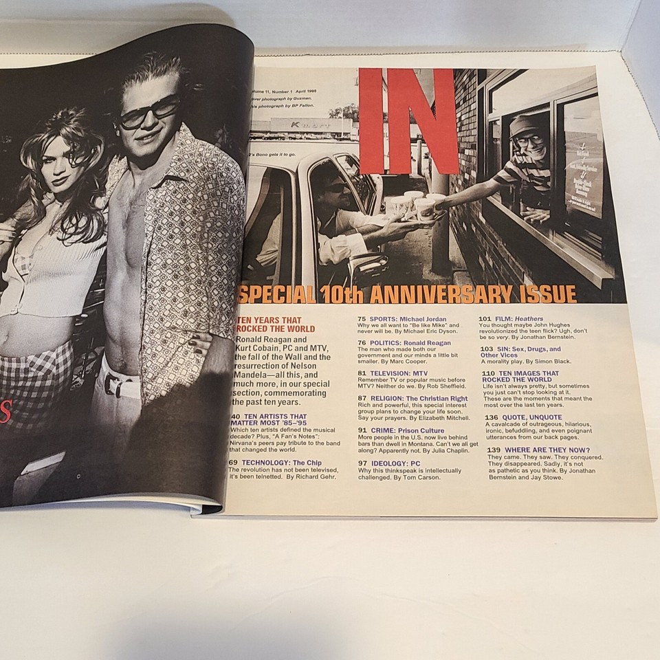 Spin Magazine April 1995 Vol 11 #1 Kurt Cobain Ten Years That Rocked ...