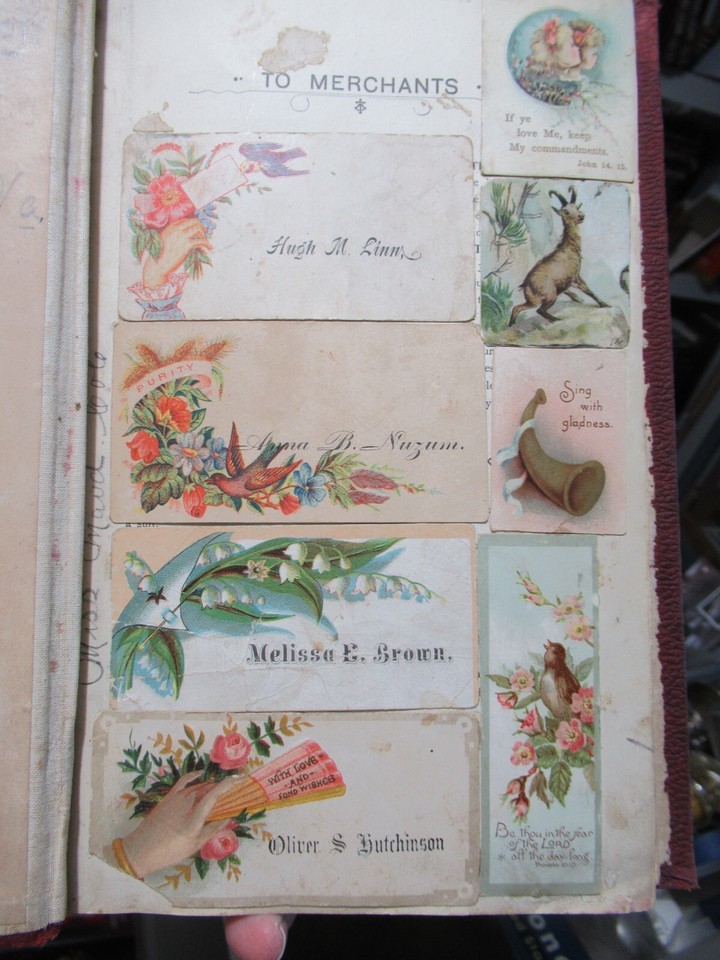 Collection of 100+ Old Trading Cards etc. on Book, Arbuckle Bros. / Arm ...