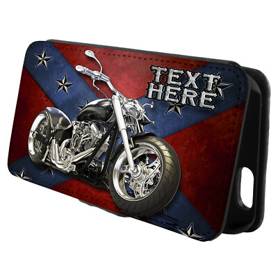Personalised Motorcycle iPhone Case Custom Flip Phone Cover Wallet Gift ...