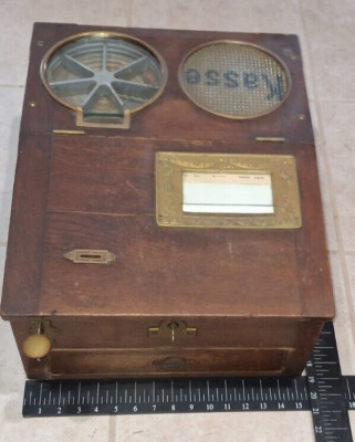 1898 National KASSE Cash Register Oak & Brass Desk Autographic Register ...