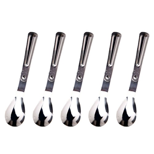 5Pcs Stainless Steel Teaspoon Folding Stainless Steel Spoon Metal ...