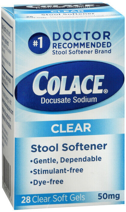 COLACE 50MG CLEAR SOFT GELS 28CT | eBay