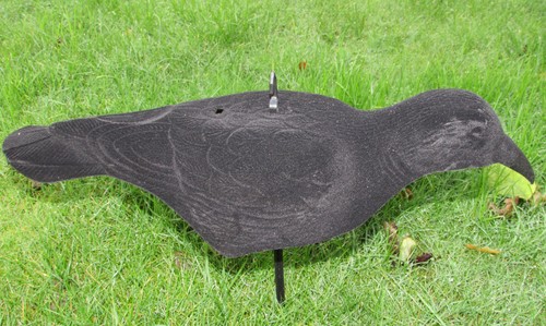 6 x CROW SHELL DECOY, FLOCKED, -spring wobble sticks, SHOOTING, VERMIN ...