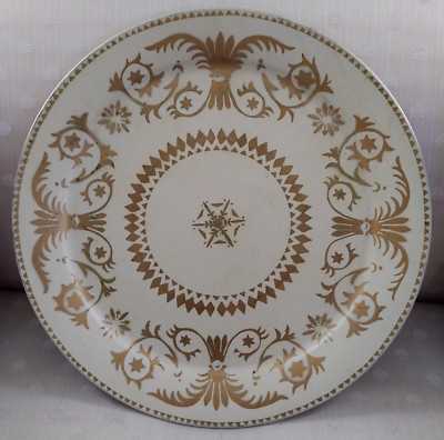 Mid-Century Vintage ~ ROUND SOCIAL SUPPER TRAY ~ 19" Diameter ~ Cream ...