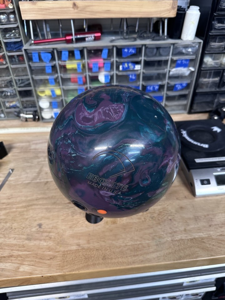 USED - Bowling Ball - 15lb Ebonite "THE BIG ONE" DRILLED WEIGHT - 14lb ...