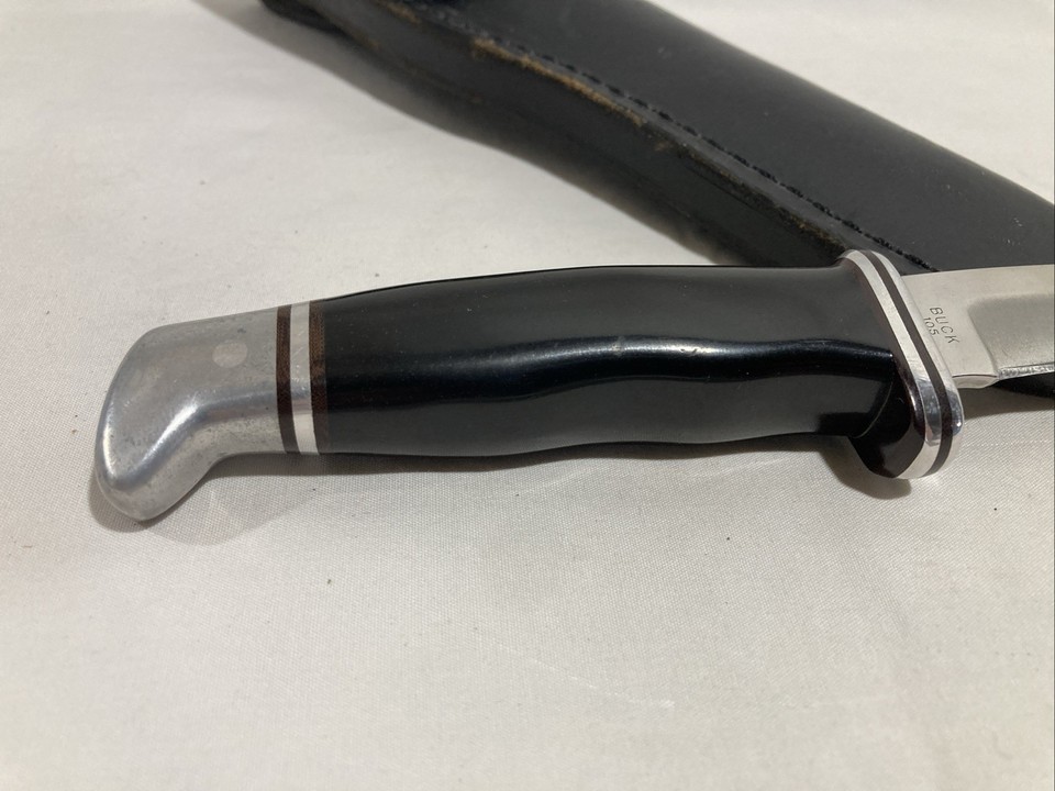 Buck 105 Pathfinder Fixed Blade Hunting Knife with Original Leather ...
