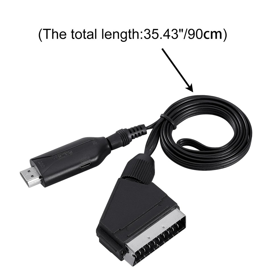 SCART to HDMI Converter Cable SCART > HDMI OLD DVD TO HD TV Video ...