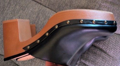 Torrid ~ Clogs Black Studded Brown Block Heel Slide On PU Upper Lining ...