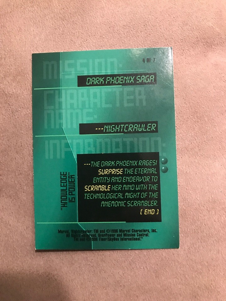 OVERPOWER Dark Phoenix Saga Mission #4 - Mission Control - Nightcrawler ...