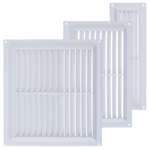 Plastic Louvre Air Vent Cover White with Fly Mesh For Ventilation 6x3 ...