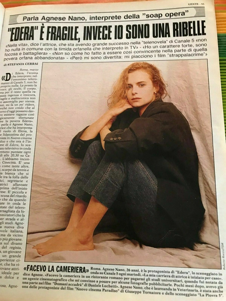 Agnese Nano GUIDA TV MONDADORI 13/1992 AGNESE NANO NICOLA FARRON