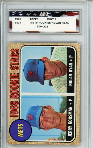1968 Topps #177 Nolan Ryan AGC 9 Mint Rookie Card New York Mets ...