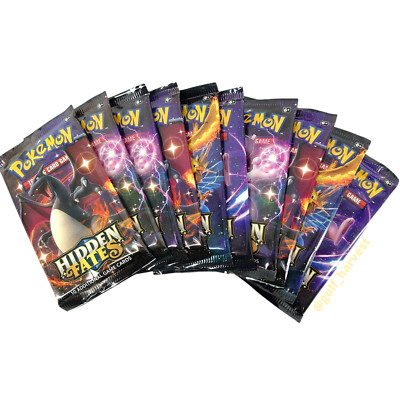 Lot of (10) Pokemon TCG Hidden Fates Booster Packs - NEW/SEALED ...