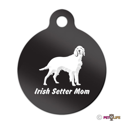 Irish Setter Mom Engraved Keychain / Round Tag with Tab red Many Colors ...