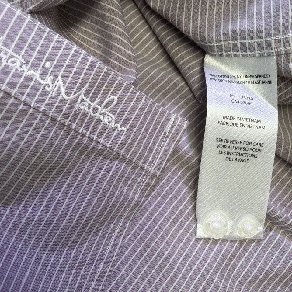 Travis Mathew Mens Light Purple Long Sleeve Button Down Shirt Size XL ...