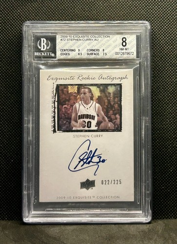 2009 EXQUISITE COLLECTION STEPHEN CURRY RC ROOKIE AUTO /255 #72 BGS 8 ...