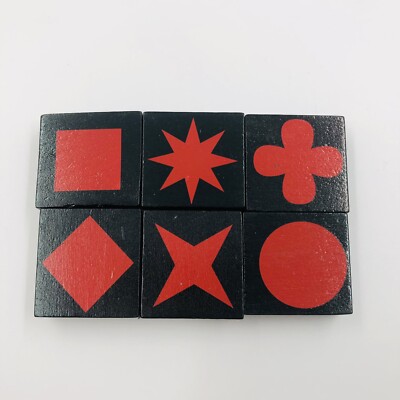Qwirkle Replacement Game Pieces 6 Red Tiles Set (1 of each shape ...