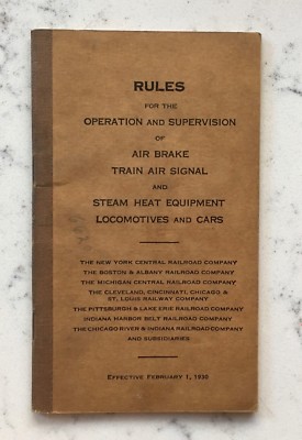 VINTAGE RAILROAD EMPLOYEE RULE BOOK NEW YORK CENTRAL OPERATION AIR ...