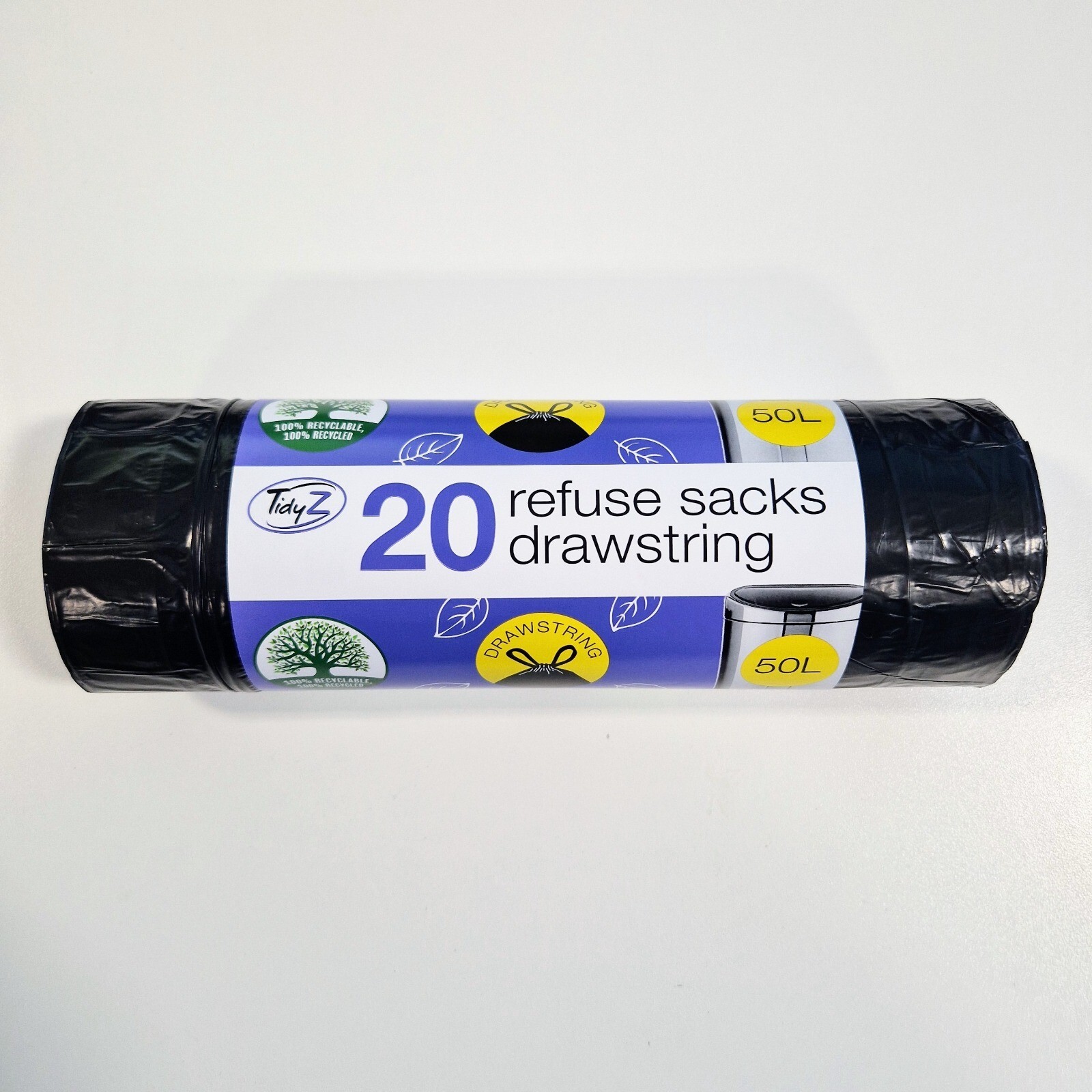 Tidyz 20 Refuse Sacks Drawstring 50L Bin Bags | eBay UK