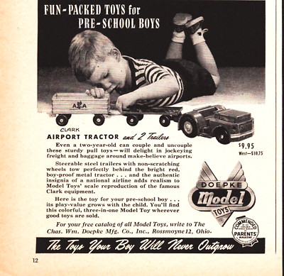 1954 Doepke Model Toys Airport Tractor Trailer Toy Vintage Print Ad Boy ...