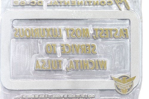 Continental Airlines Photoengraver Plate Wichita Kansas Tulsa Travel Ad ...