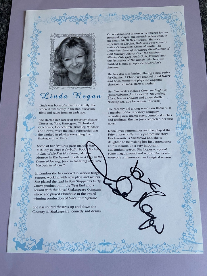 Linda Regan & John Radford signed on page 2 sided | eBay UK