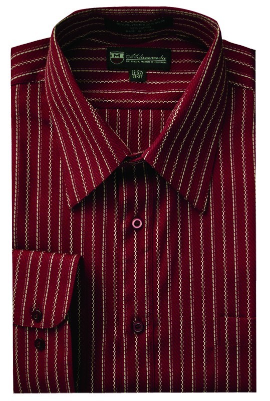 Men's Milano Moda Classic Stylish Stripes Dress (casual) Shirt style ...