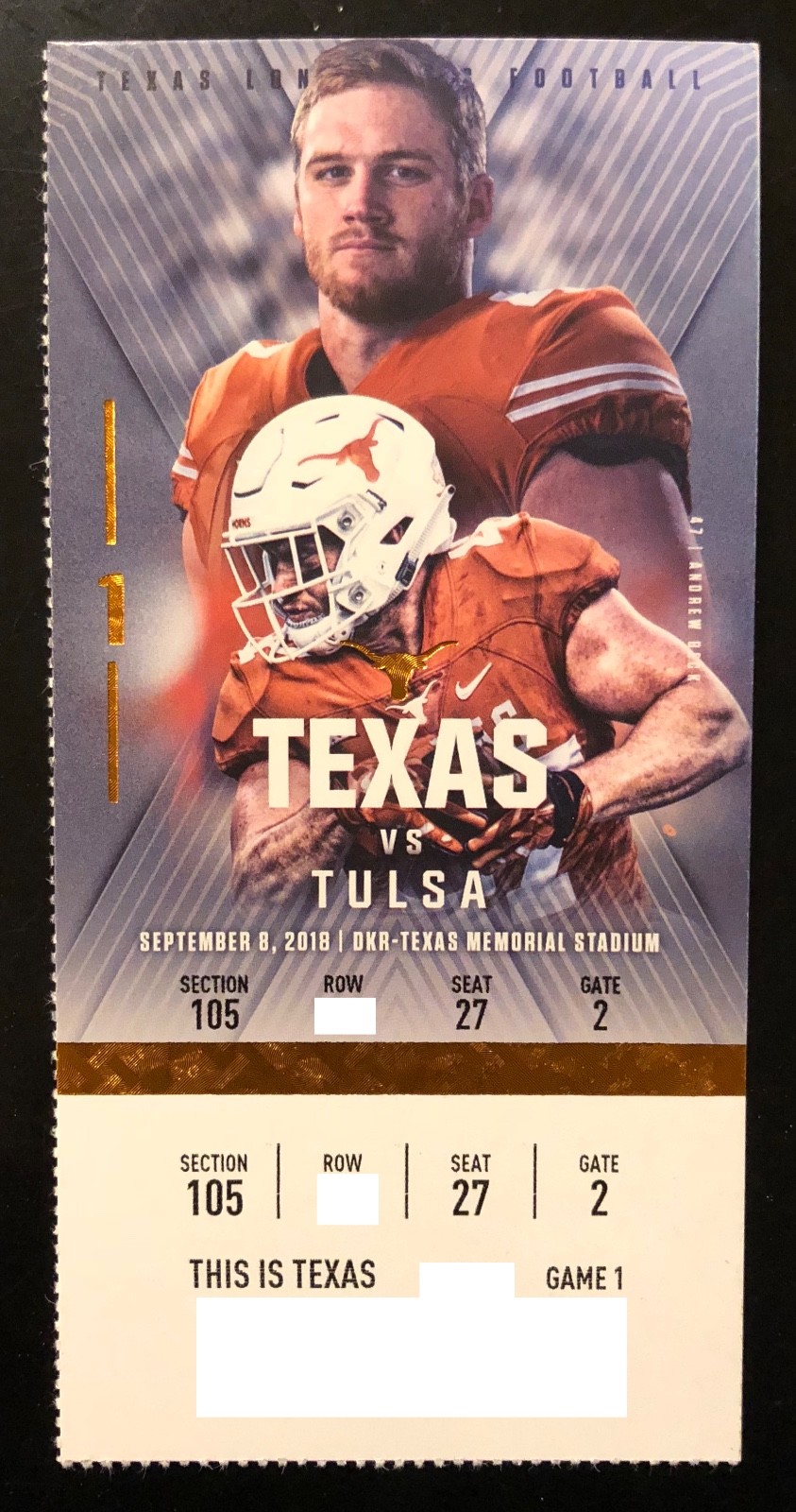 2018 Texas Longhorns Football Collectible Ticket Stub - Choose Any Home ...