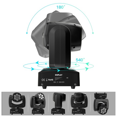 UKing 120W LED RGBW Bee Eye Moving Head Stage Light Laser Projector DMX ...