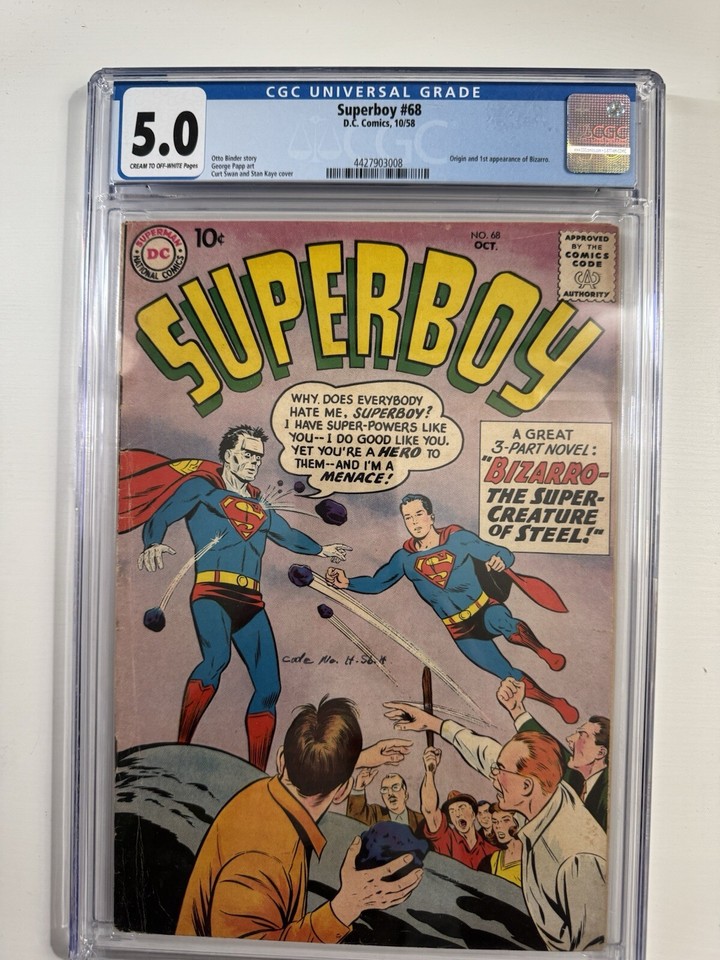 Superboy #68 CGC 5.0 DC 1958 1st Bizarro Superman | eBay