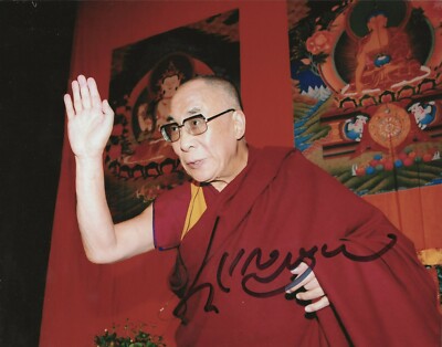Dalai Lama REAL hand SIGNED 8x10" Photo JSA LOA Tibetan spiritual ...