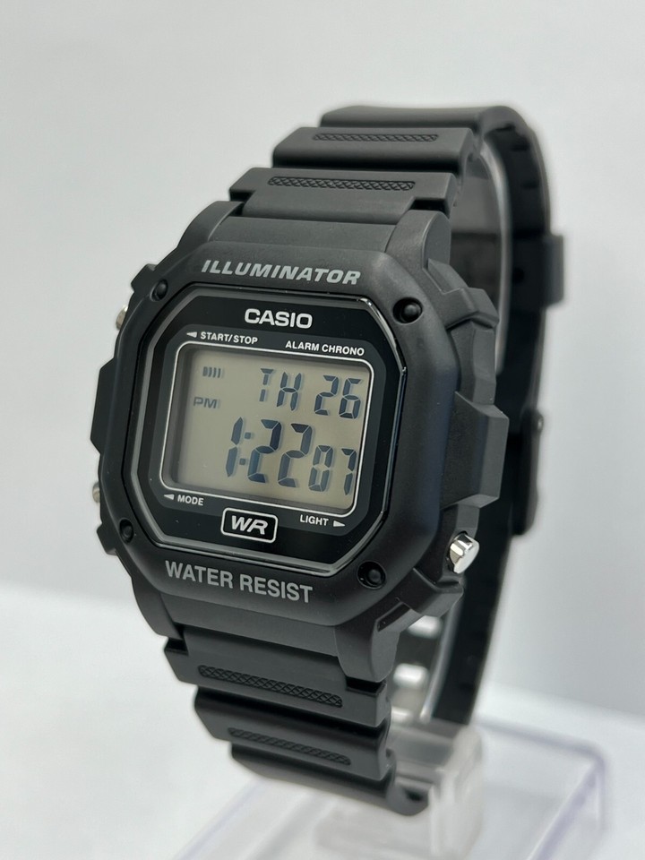 Casio F108WH-1A Black, Chronograph Watch, Illuminator, Alarm, 7 Year ...