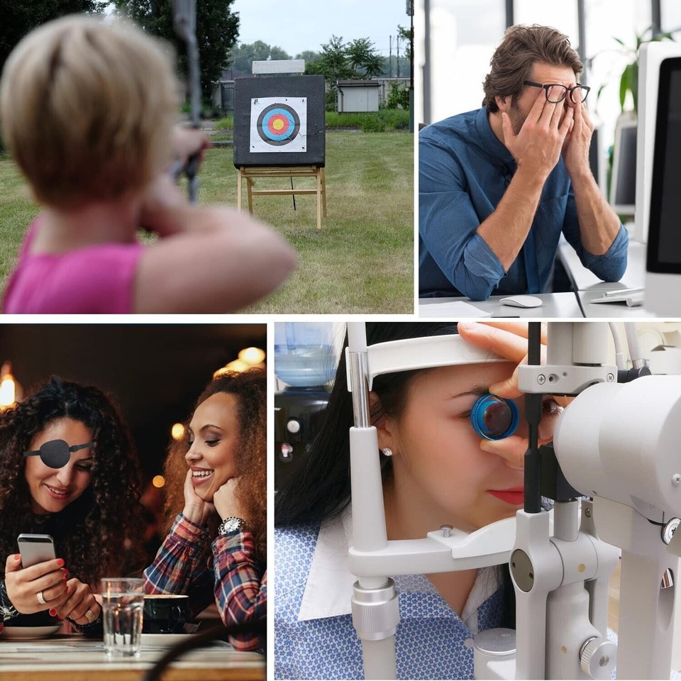 2× Adjustable 3D Eyepatch Right or Left One Eye Cover Lazy Eye Adults ...