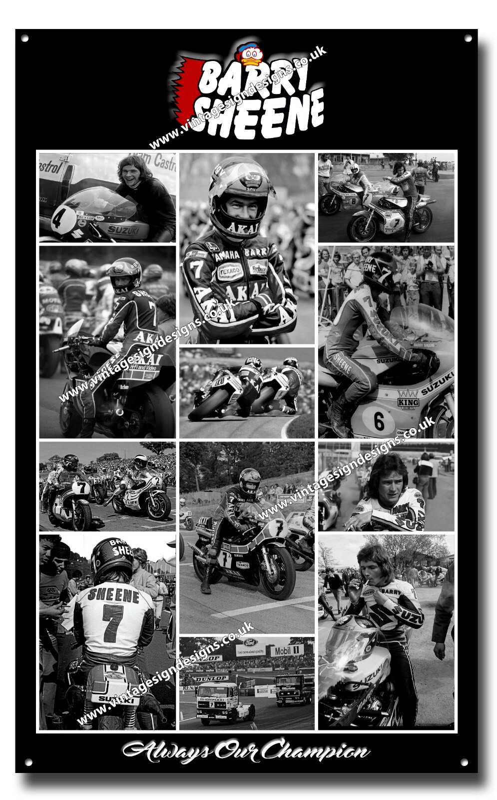 BARRY SHEENE COLLAGE METAL WALL SIGN. 12" WIDE X 19.5" HIGH | eBay