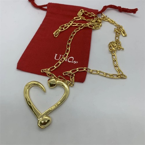 Uno de 50 STRAIGHT TO THE HEART Pendant Gold Chain Necklace | eBay
