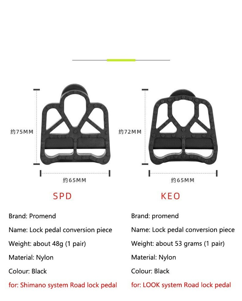 Promend USA Road Bike Clipless Pedals Platform Adapter for Shimano SPD ...