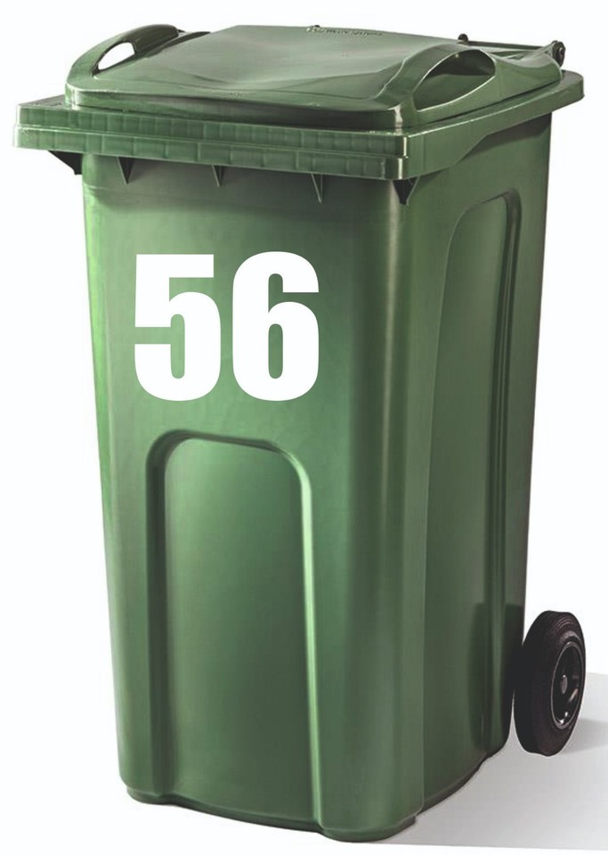 6 (0 to 9 or letters) WHEELIE BIN NUMBERS Recycling or Wheely Rubbish ...