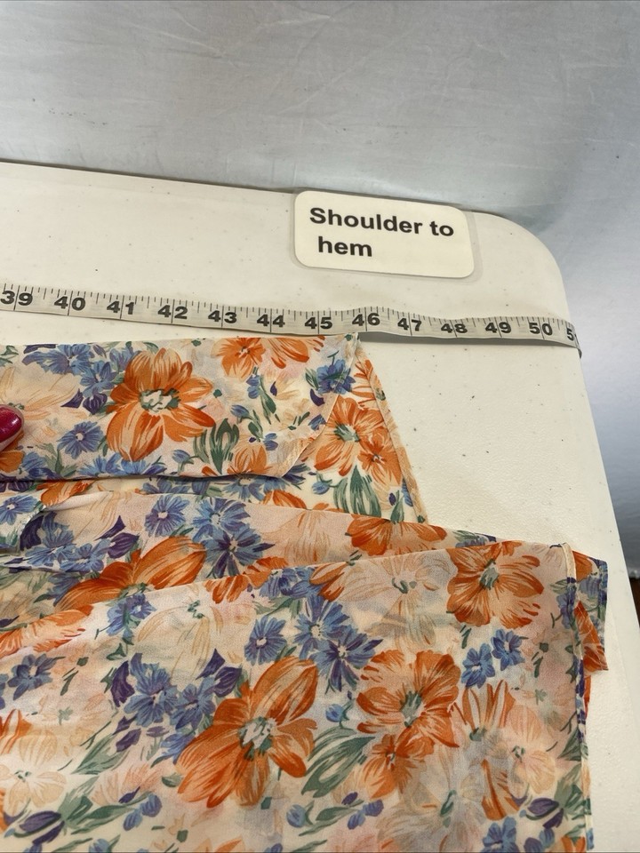 ASTR the Label Mahalia Blue Orange ruffled floral maxi Dress, Size LG ...