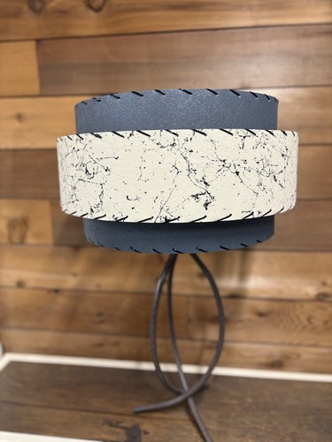 Mid Century Vintage Style 3 Tier Fiberglass Lamp Shade Gray/Ivory Black ...