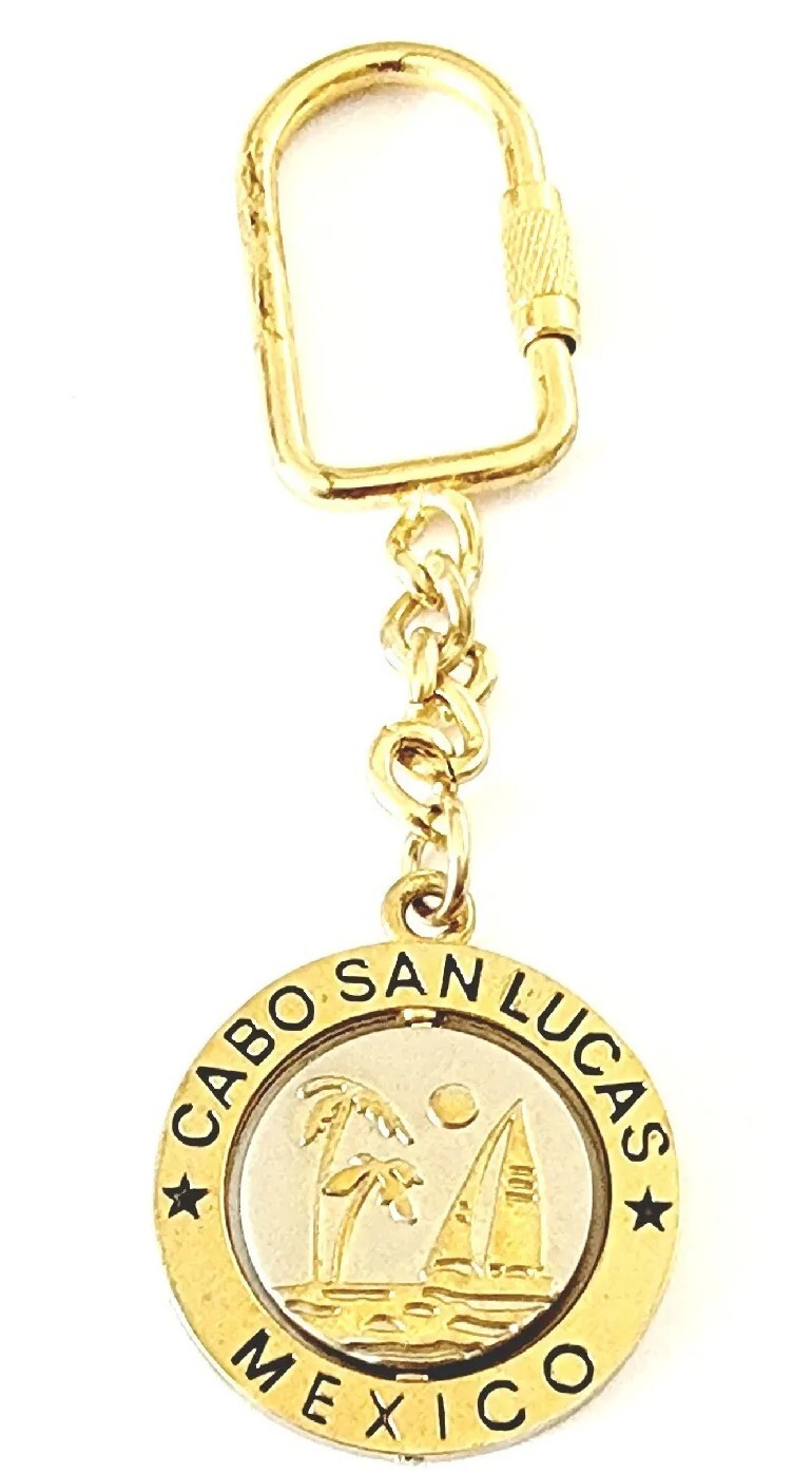 Cabo San Lucas Spinner Keychain Mexico Two Tone Metal Souvenir Keyring ...