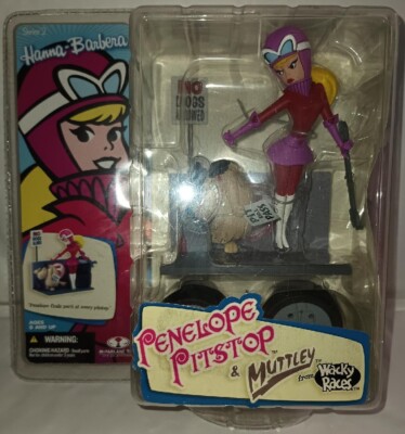 WACKY RACER FIGURE Penelope Pitstop Muttley HANNA BARBERA MCFARLANE ...